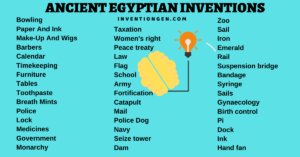 Ancient, Evergreen Egypt: 10 Technologies and Inventions - INVENTgen